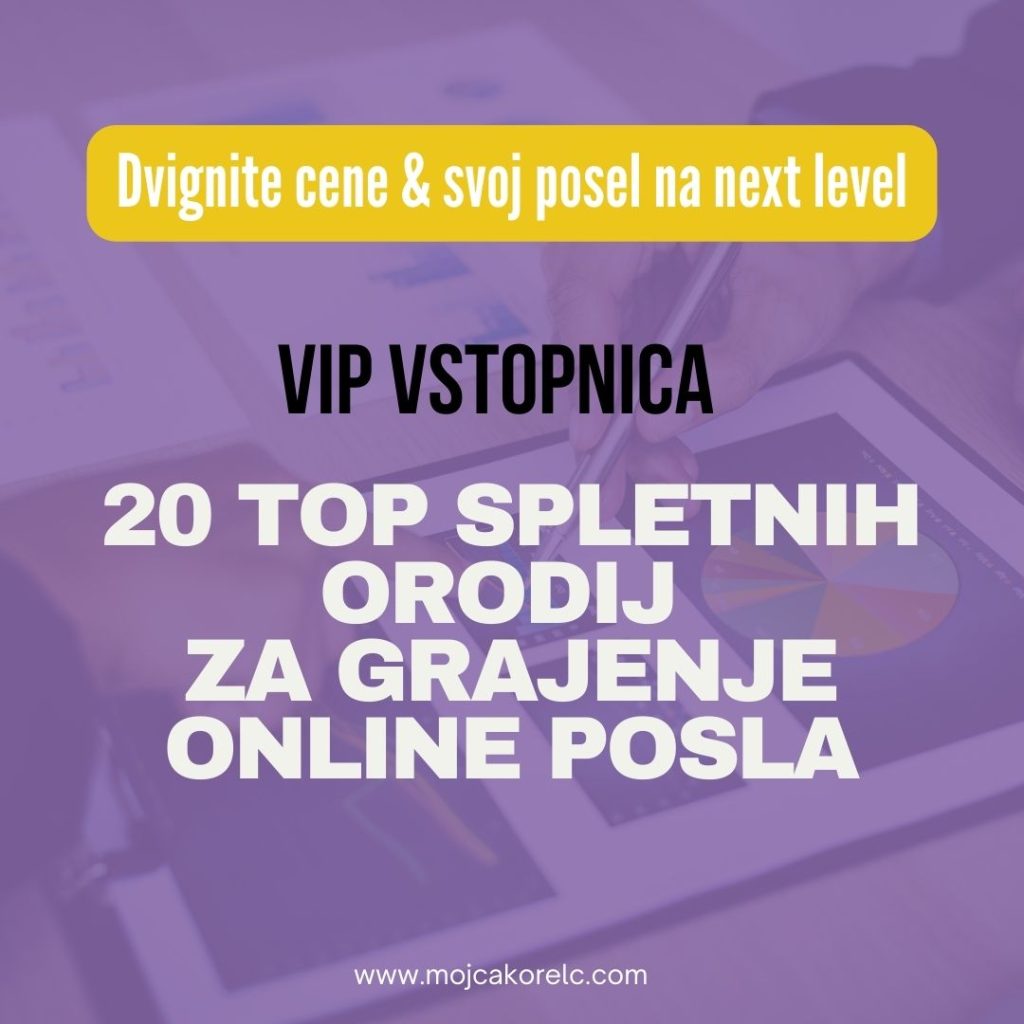 DVIGNI CENE in SVOJ POSEL NA NEXT LEVEL – VIP vstopnica – Mojca Korelc